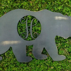 Bear Monogram/ Nursery Monogram / Bear Sign / Rustic Monogram / Hunting ...