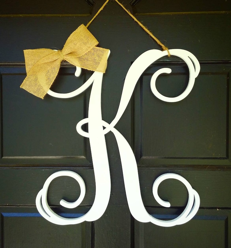 18" Single Monogram Wood Door Hanger / Door Hanging / Wood Wreath ...
