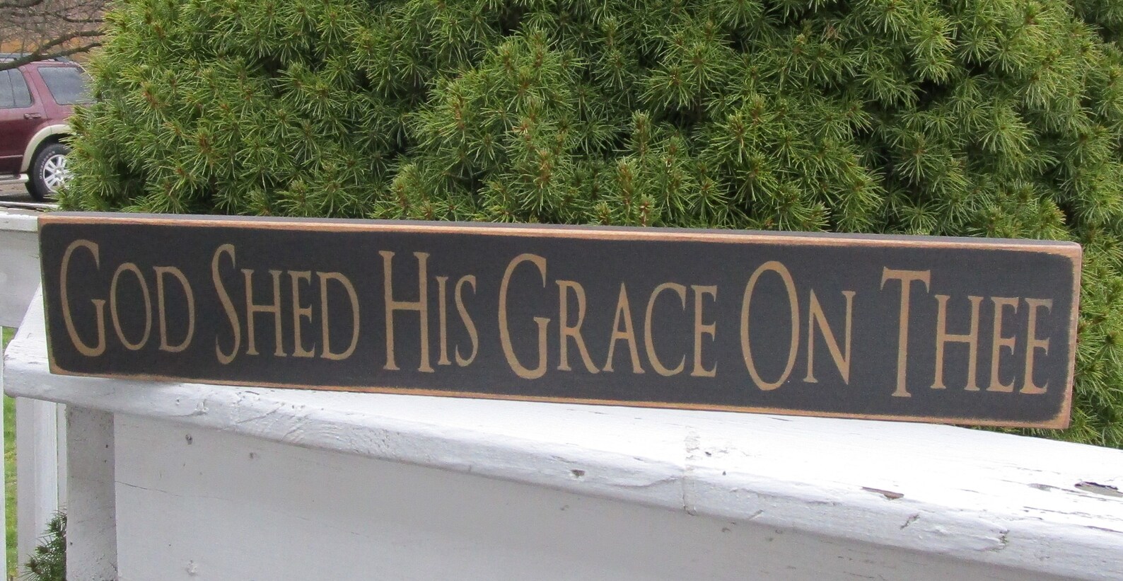 God Shed His Grace On Thee Patriotic Sign Americana Sign Etsy