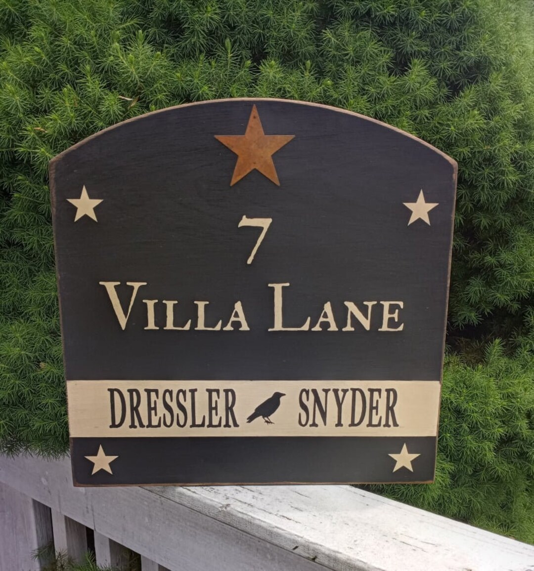 Primitive Address Plaque/ Sign, Country Address Porch Sign Primitive ...