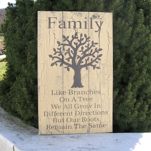 FAMILY Like Branches on A Tree Family Sign/ Upcycled Pallet Sign ...