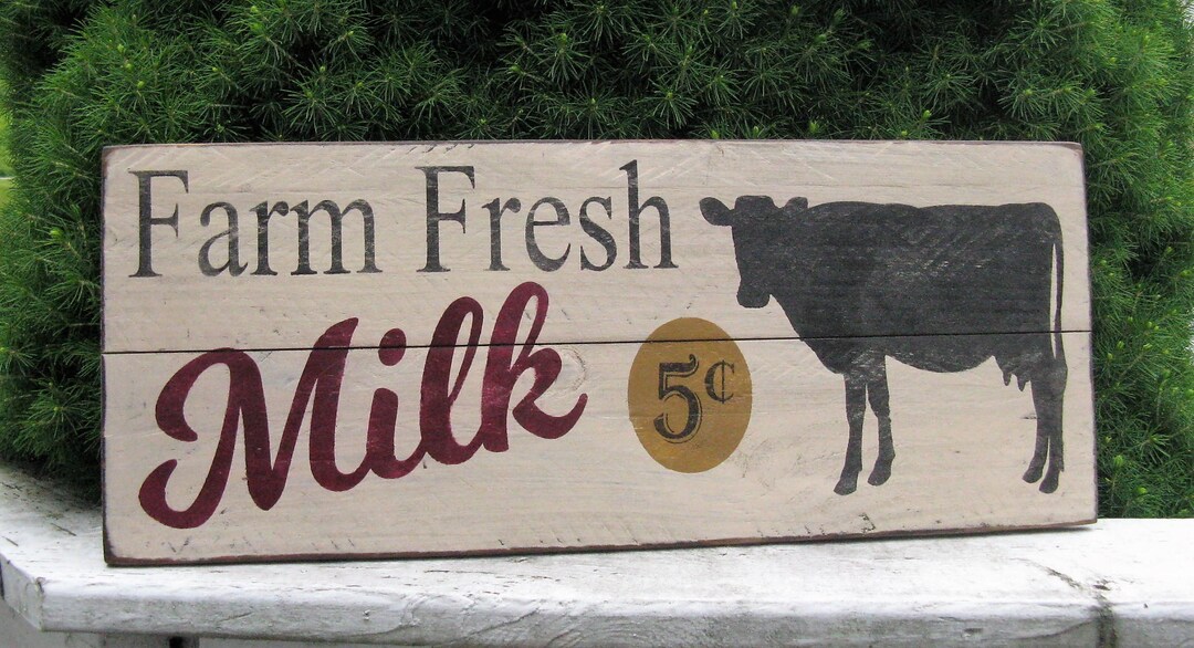 Farm Fresh Milk Upcycled, Recycled, Primitive, Rustic, Farmhouse ...