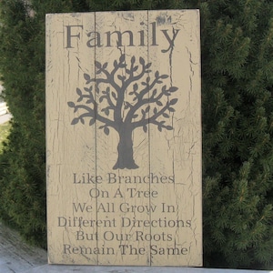 FAMILY Like Branches on A Tree Family Sign/ Upcycled Pallet Sign ...