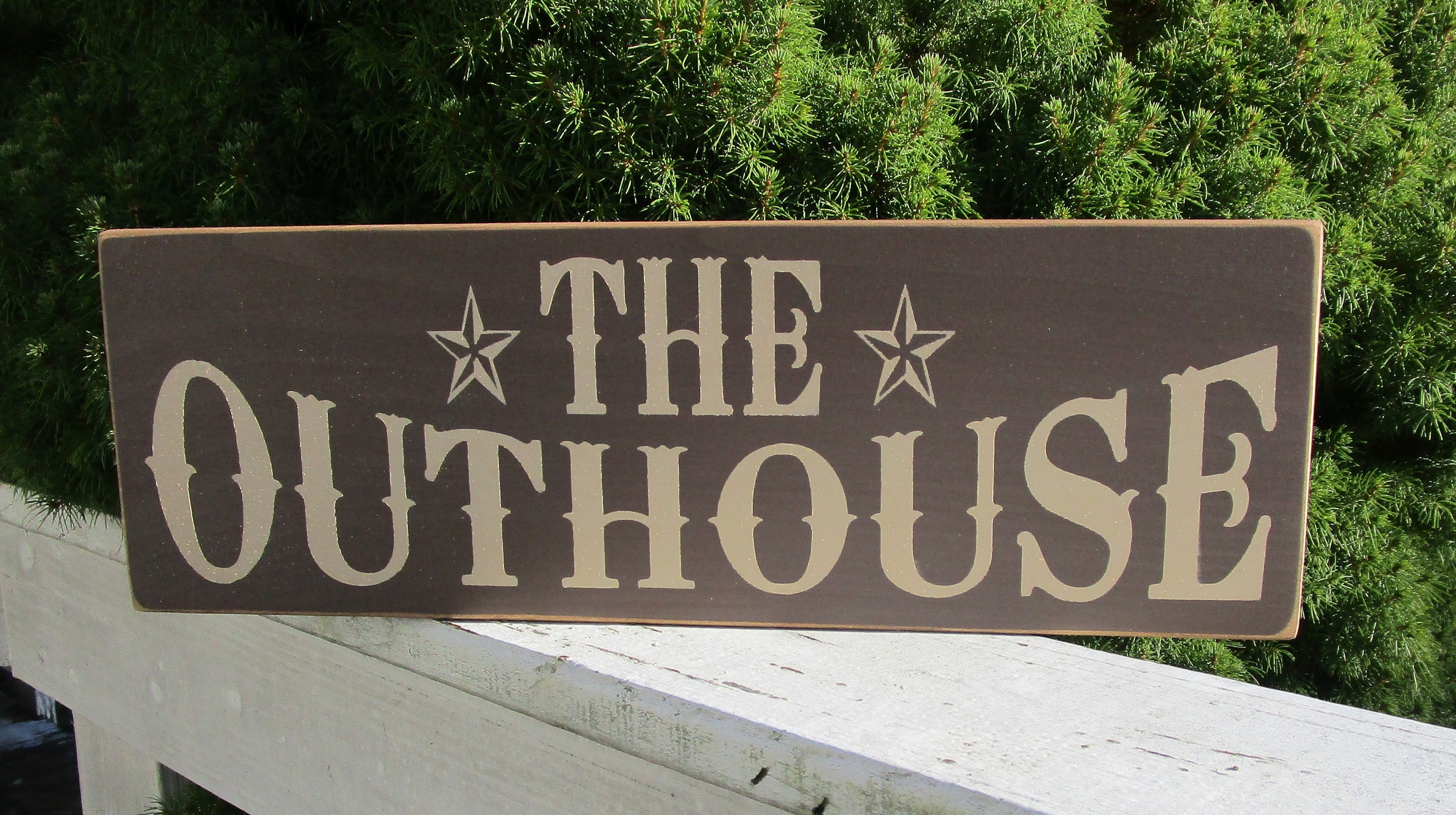THE OUTHOUSE Rustic Wood Bathroom Sign Powder Room Sign/ - Etsy