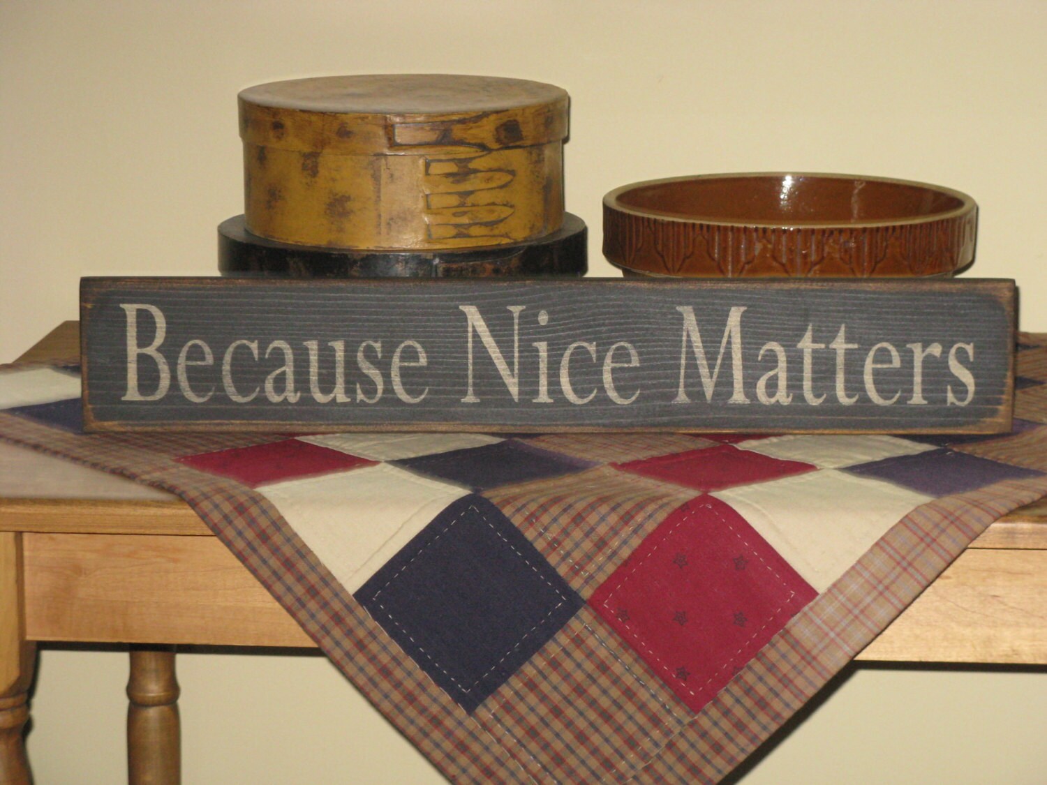 Because Nice Matters Rustic Wood Sign/ Farmhouse Sign/ | Etsy