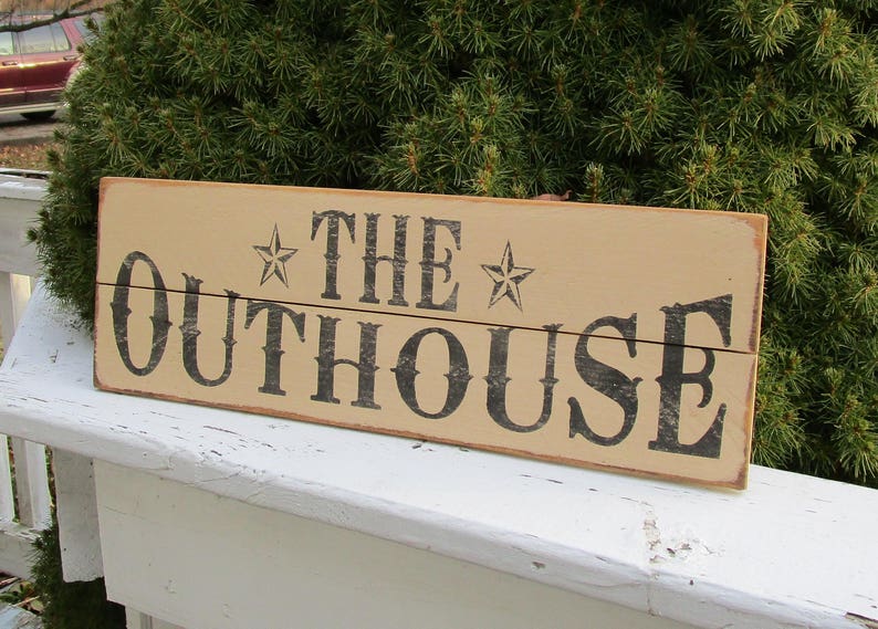 THE OUTHOUSE Bathroom Sign/ Outhouse Sign/ Powder Room Sign/ | Etsy