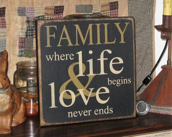 Primitive Family Sign - Etsy