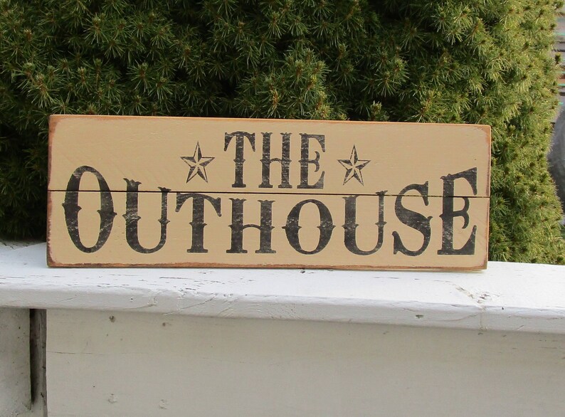 THE OUTHOUSE Bathroom Sign/ Outhouse Sign/ Powder Room Sign/ | Etsy
