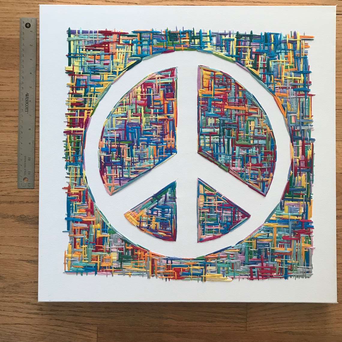 Large Embroidered Peace Sign-art and Collectables Home and - Etsy