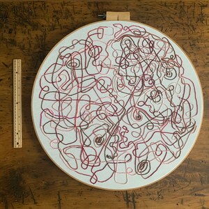 Hand Embroidered, Absrtact, Art, Hoop, Wall Art, 23''- Abstract Art for ...
