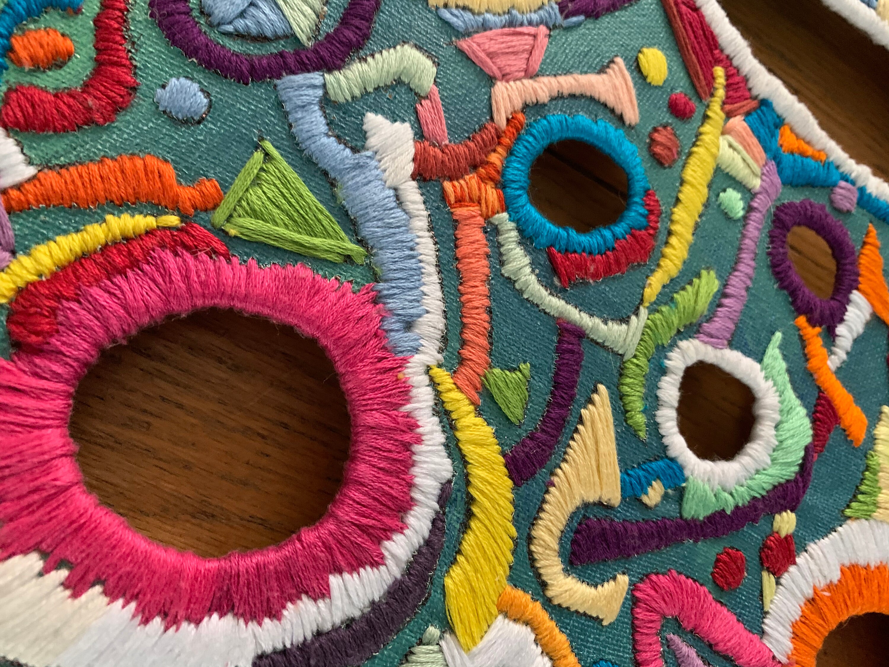 Abstract Embroidery Art on Canvas Art and Collectables, Fiber Art, Home ...