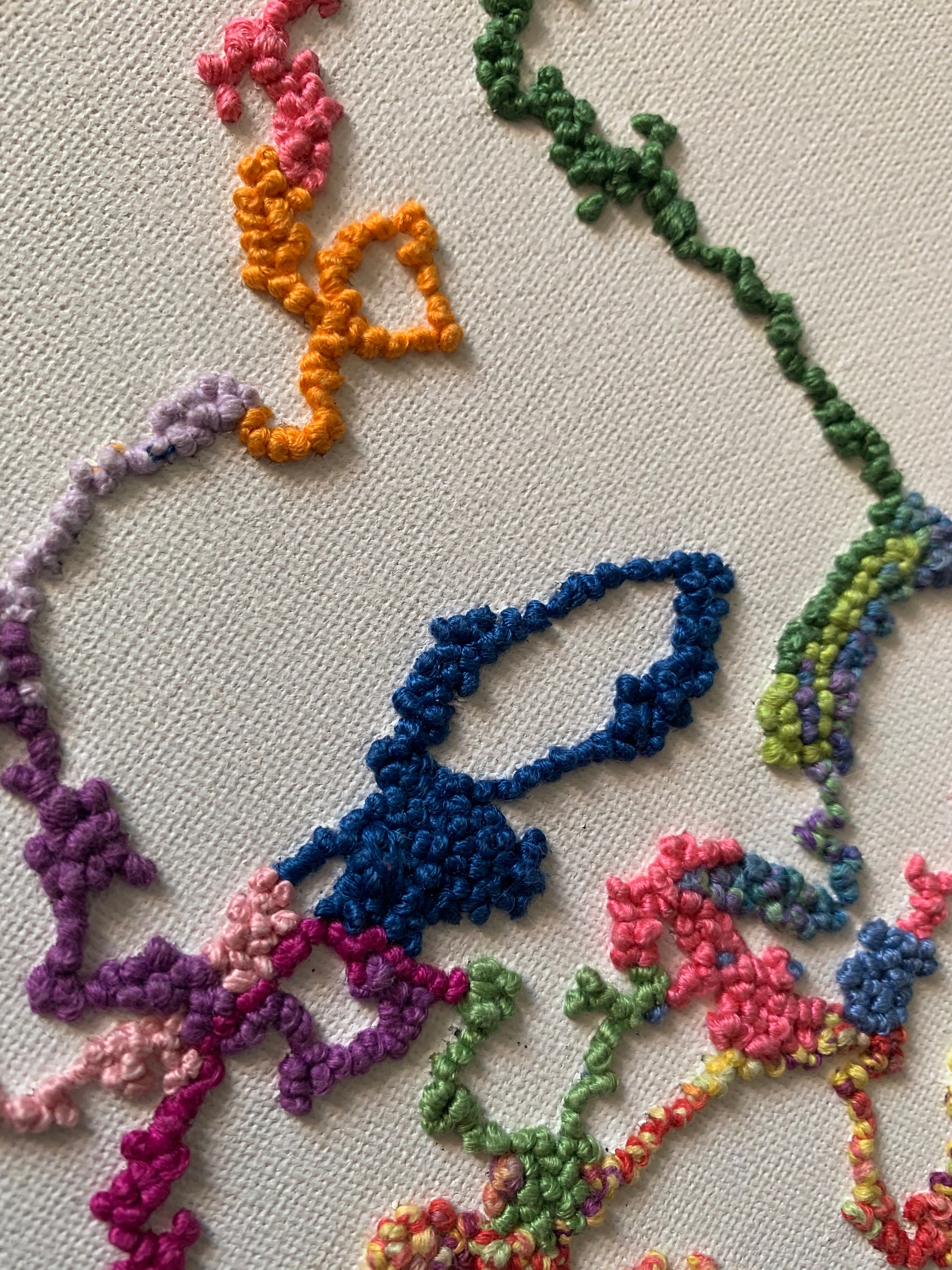 Abstract Embroidery Wall Art Art and Collectables Home and - Etsy