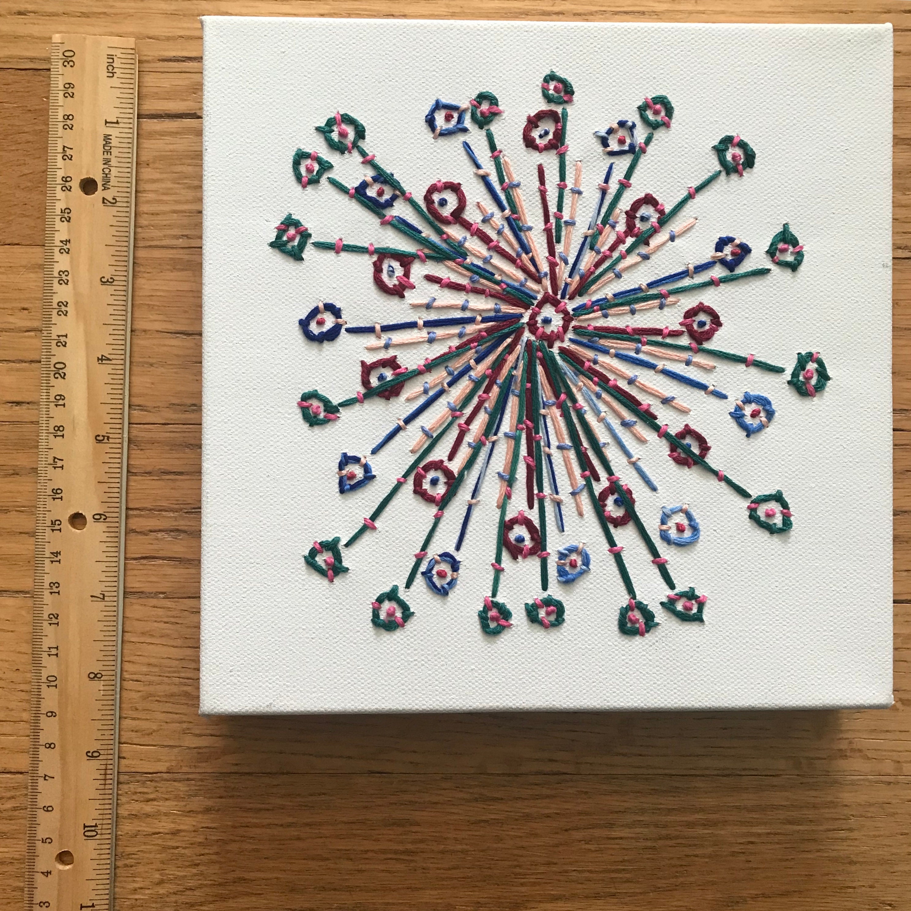 Embroidered Abstract Flower Art and Collectables Art and - Etsy.de