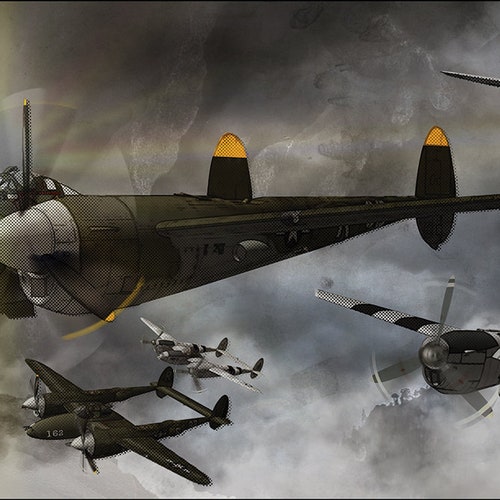 WWII P-38 Lightning Nose Art Print From Original 1945 - Etsy