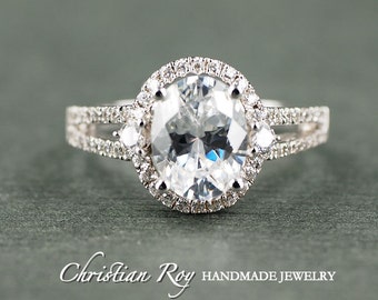 Round Cut Diamond Simulant Engagement Ring Set Sterling Silver CZ Cubic ...