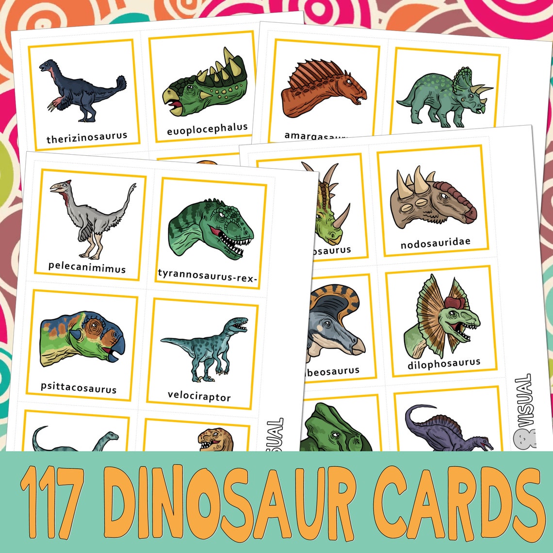 DINOSAUR CARDS 1 : Kids Paleontology & Science Concepts Montessori ...