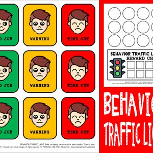 BEHAVIOR MANAGEMENT Traffic Light Chart & Picture Cards Set PCS - Etsy