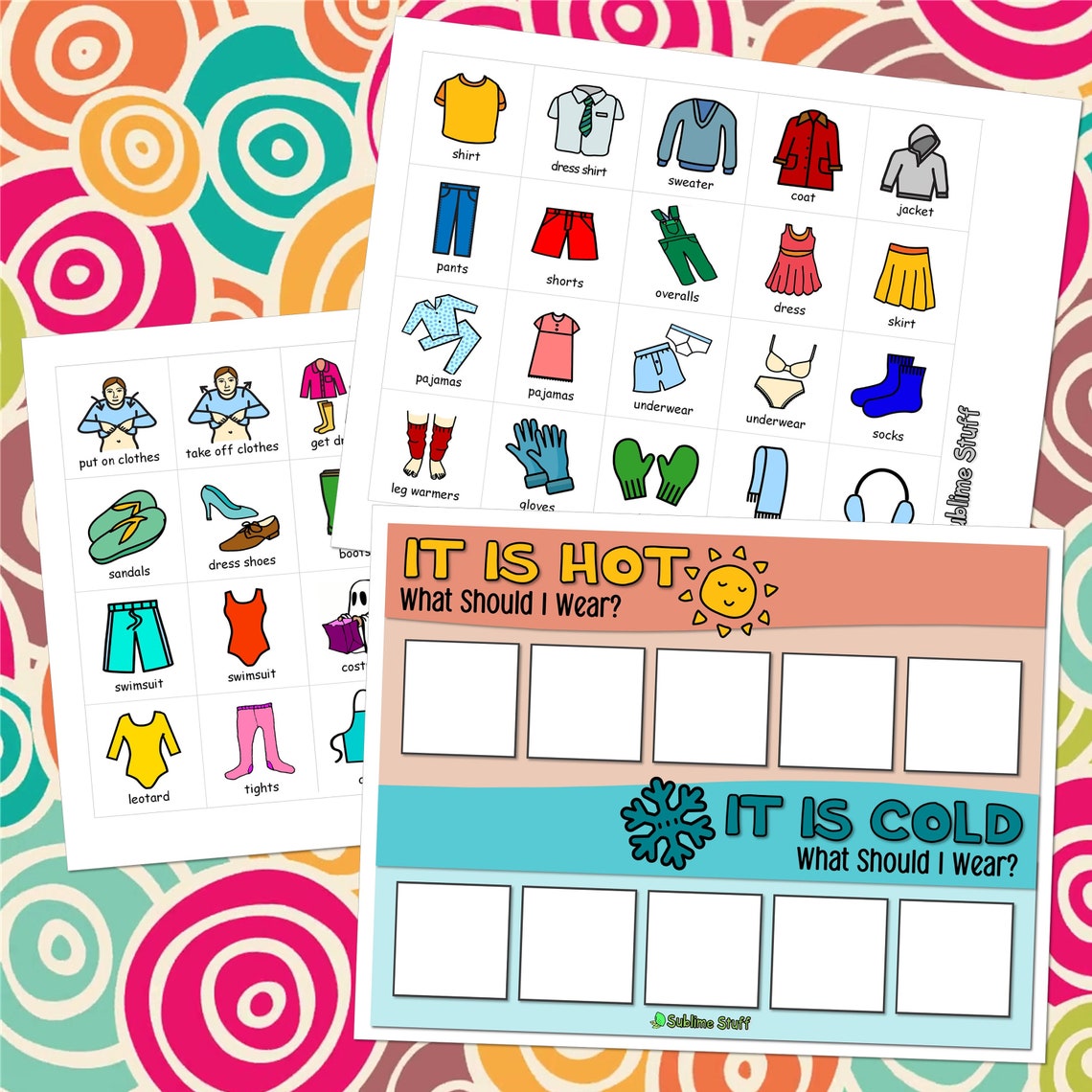 KIDS CLOTHING CHART Get Dressed Cards, Printable Visual Aide, What to ...