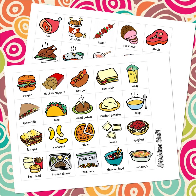 WHATS TO EAT Printable Aide Kids Visual Mealtime Planner | Etsy