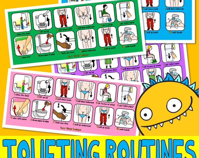 Toilet Training Potty Chart Communication Visual Board Flash Cards ...