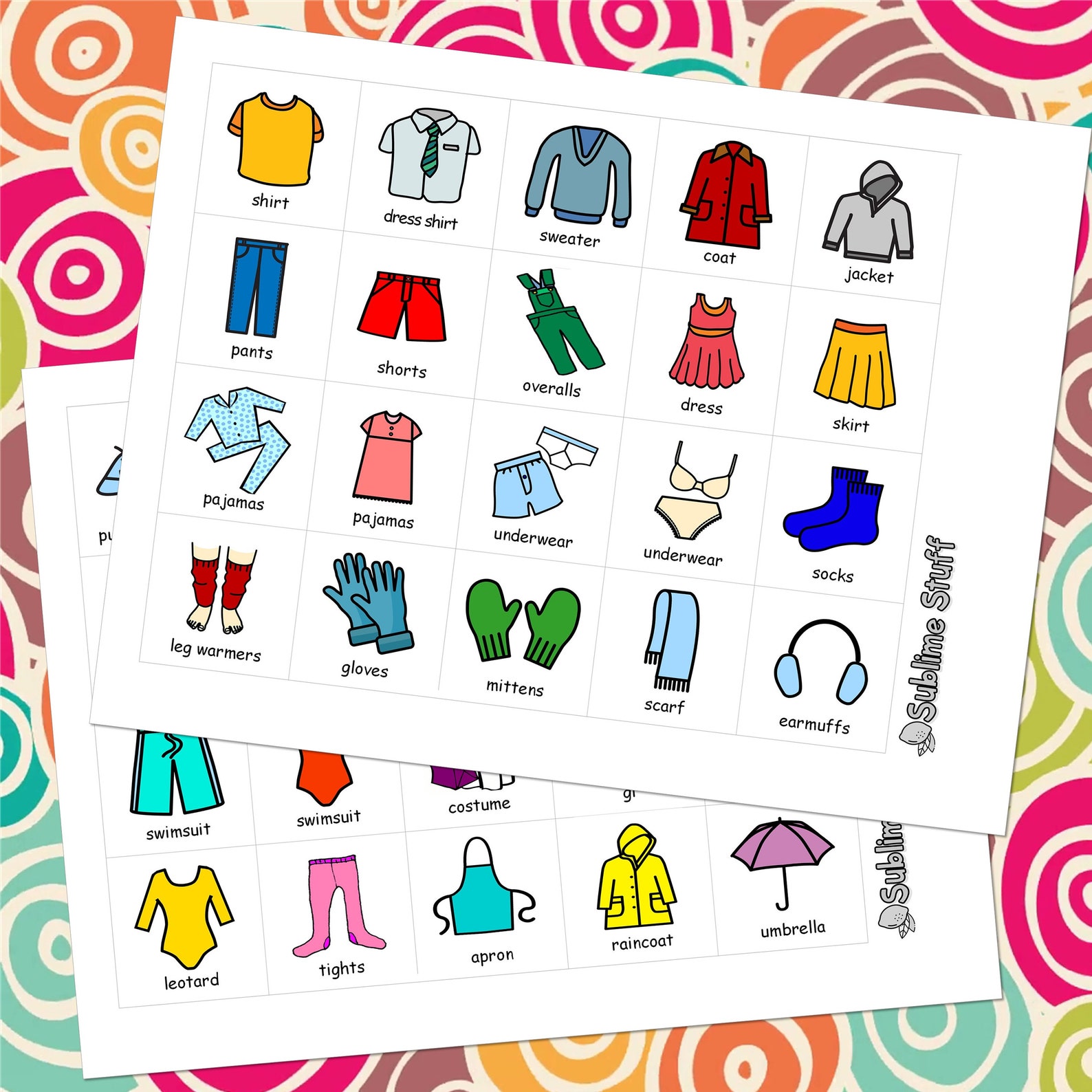 KIDS CLOTHING CHART Get Dressed Cards, Printable Visual Aide, What to ...