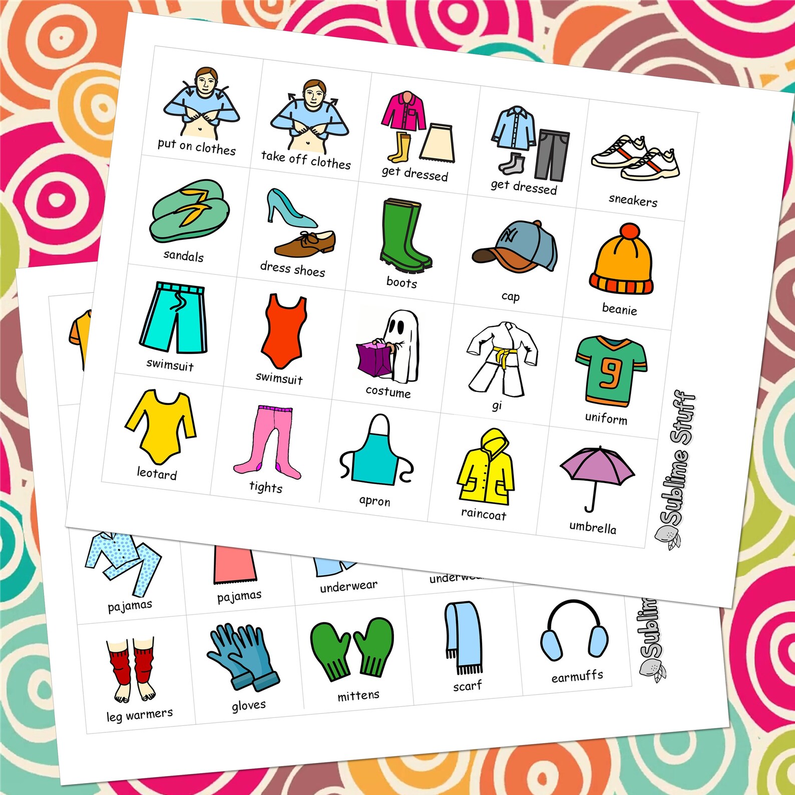 KIDS CLOTHING CHART Get Dressed Cards, Printable Visual Aide, What to ...