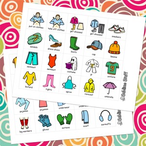 KIDS CLOTHING CHART Get Dressed Cards, Printable Visual Aide, What to ...