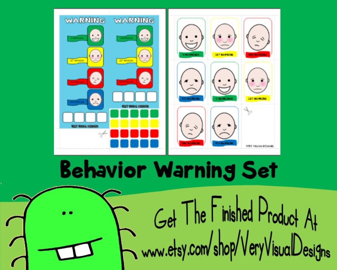 Visual Behavior Warning Set : Autism Aba Speech Therapy Pecs Picture ...