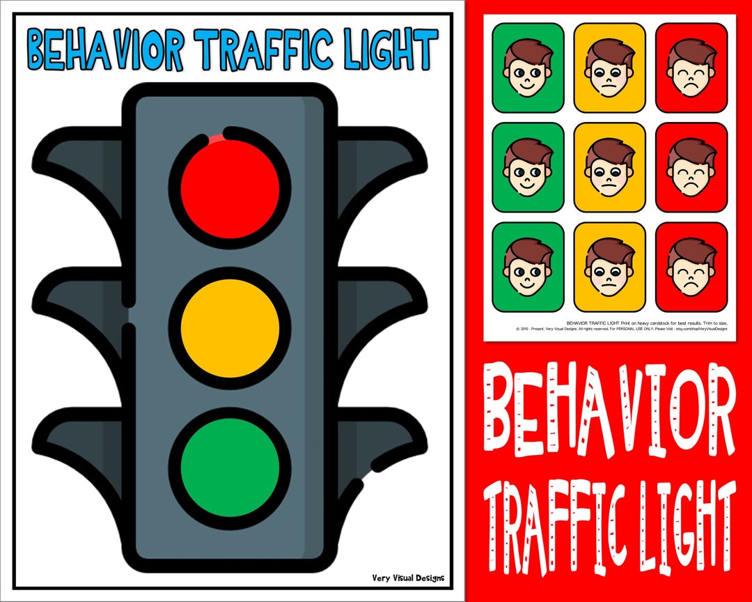 BEHAVIOR MANAGEMENT Traffic Light Chart & Picture Cards Set PCS - Etsy