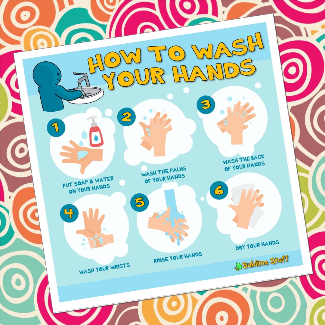 WASH Your HANDS : Kids Infograph Visual PCS Health & Hygiene - Etsy