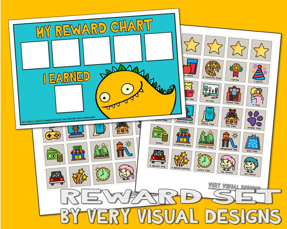 BEHAVIOR MANAGEMENT SET Reward Chart & Picture Card Visual Aide to Help ...