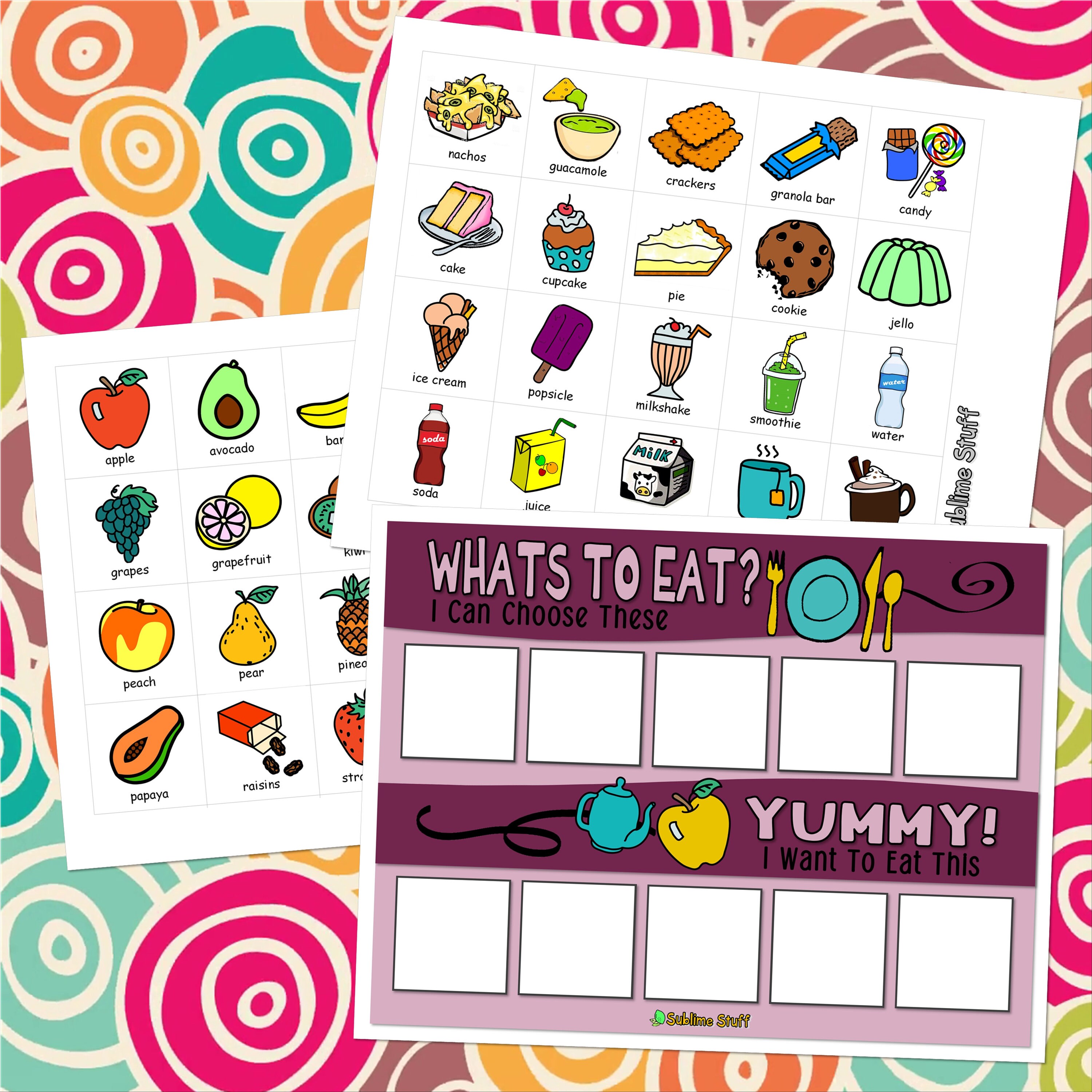 WHATS TO EAT Printable Aide Kids Visual Mealtime Planner - Etsy Ireland
