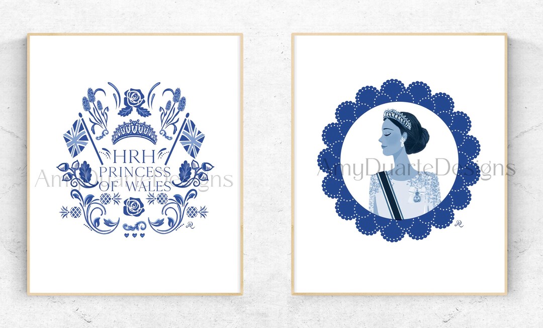 Princess of Wales and Crest (double Illustration) - Etsy