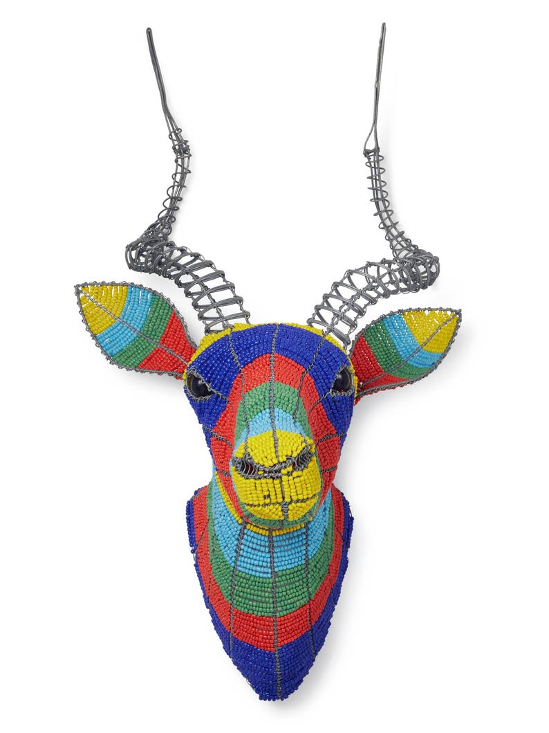 Colourful Beaded Kudu Head / African Beaded Animals / Funky | Etsy