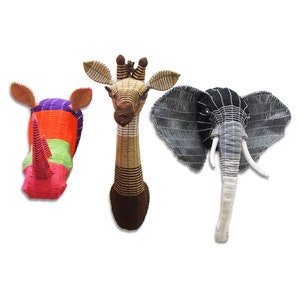 Rope and Wire Elephant Head | Animal Wall Decor | Animal Art | Funky ...