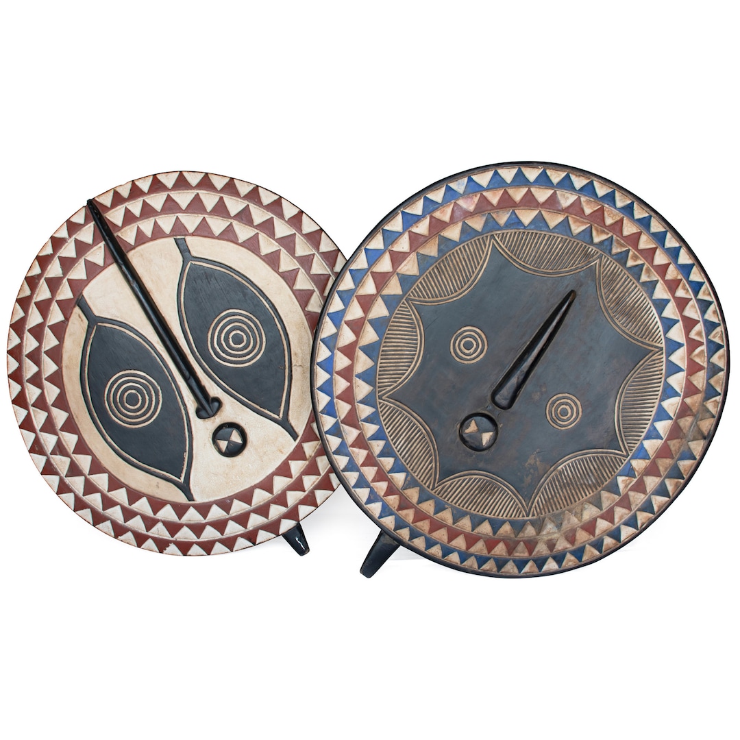 Carved Wood Shield | African Vintage Shield | Tribal Shields | African ...