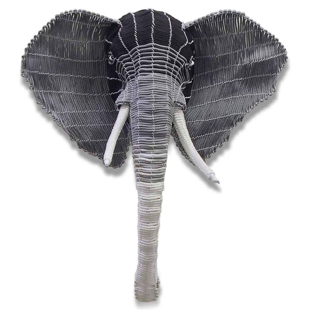 Rope and Wire Elephant Head | Animal Wall Decor | Animal Art | Funky ...
