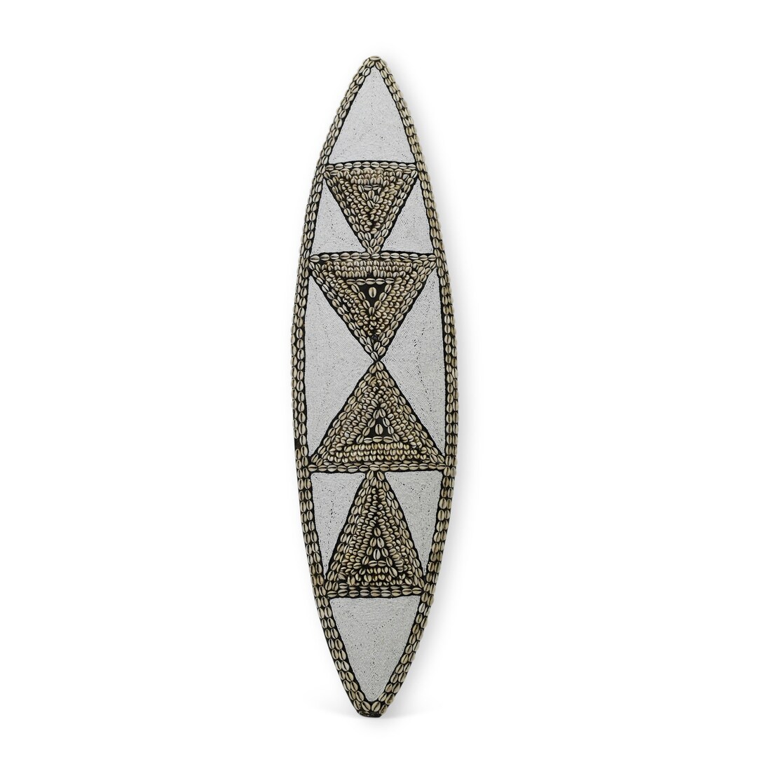 Beaded Shield - Cowrie Triangle Design | Tikar Shield | Oblong Shield ...