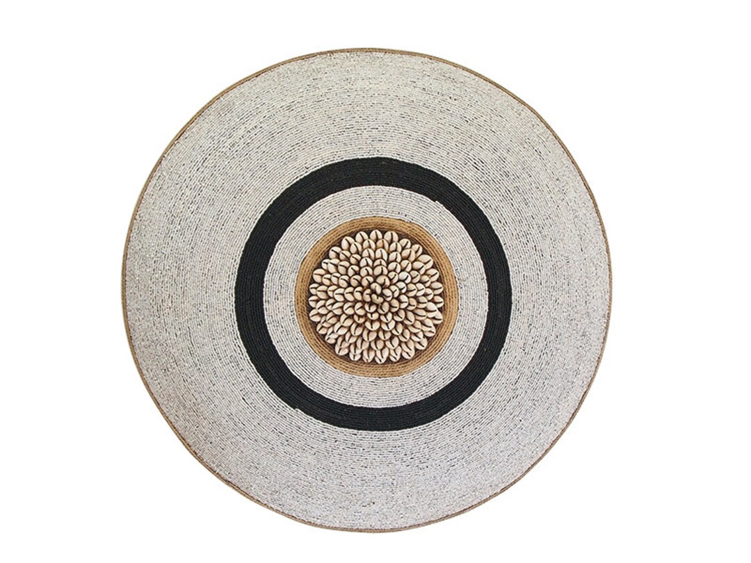 Beaded Shield / Decorative Cowrie Shell Wall Art / African Tribal Decor ...
