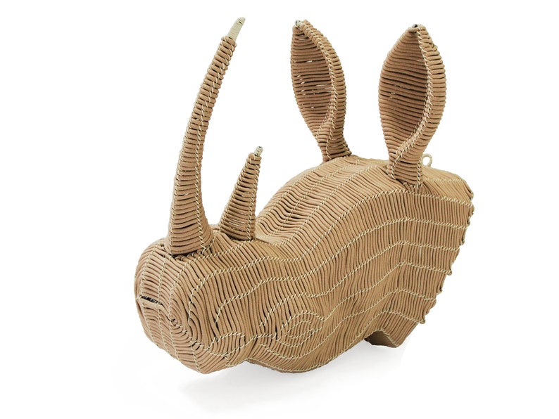 Rope and Wire Rhino Head Animal Wall Decor Animal Art | Etsy