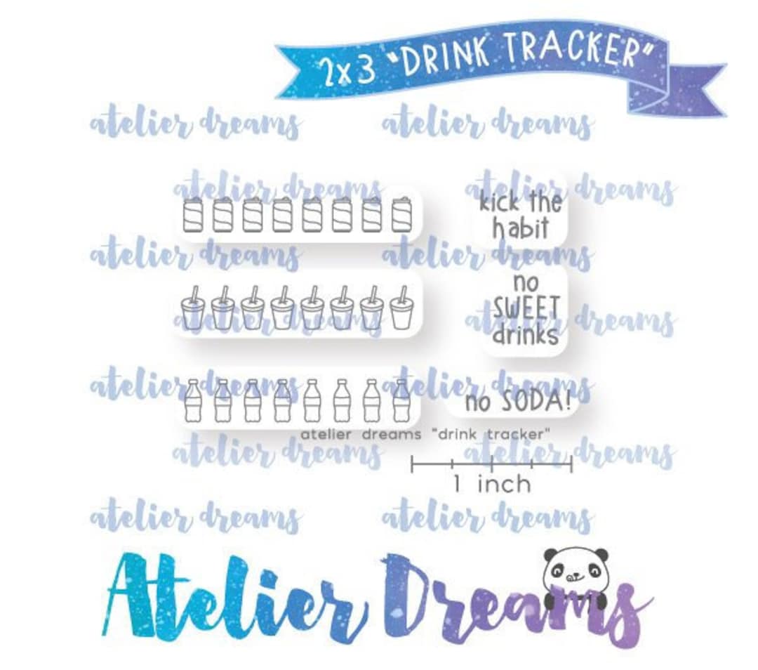 ADM-051 DRINK TRACKER - Mini - Planner Stamps (photopolymer Clear ...