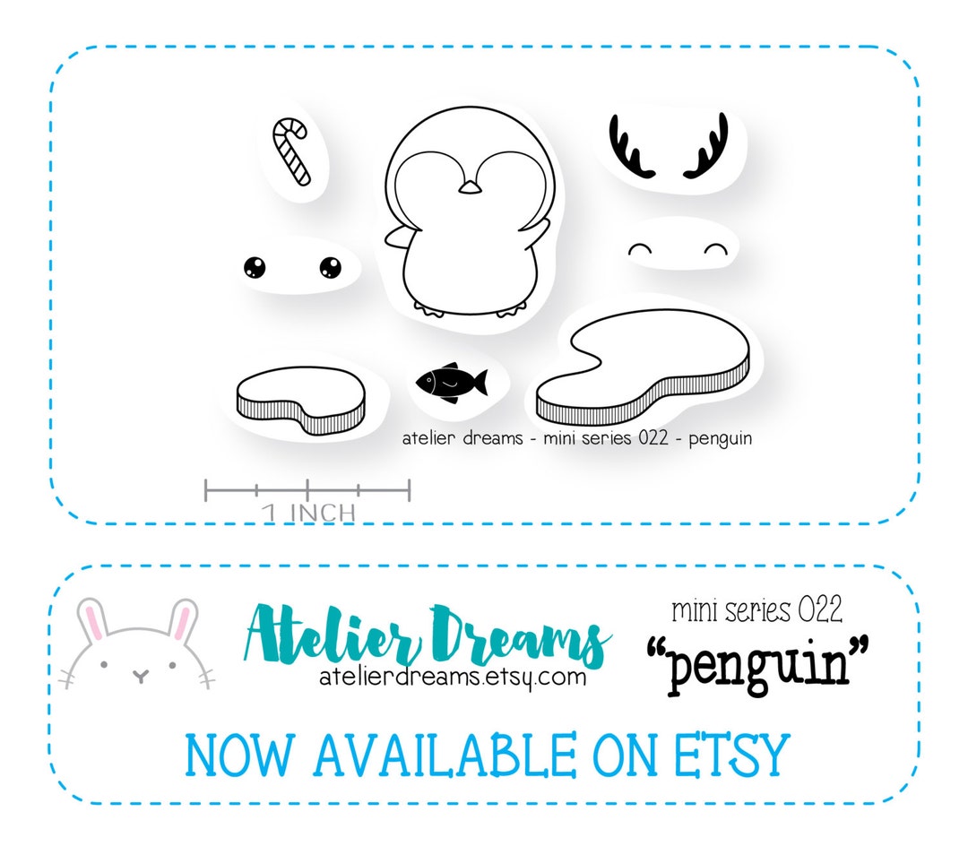 ADM-004 PENGUIN - Mini - Planner Stamps (photopolymer Clear Stamps ...