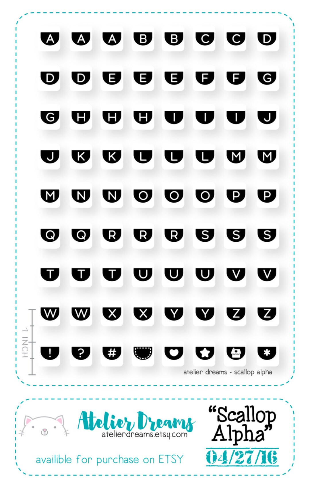 Retiring AD-022 SCALLOP ALPHA - Planner Stamps (photopolymer Clear ...