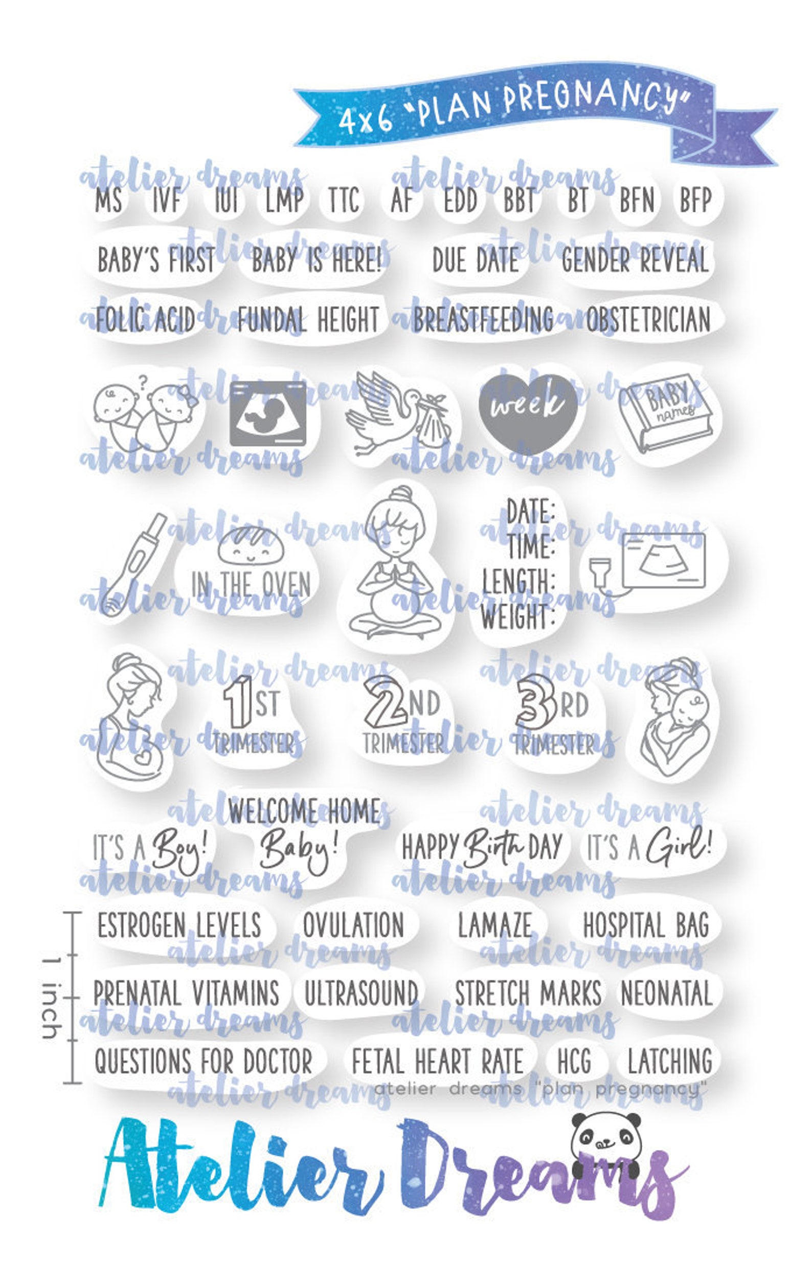 AD-072 PLAN PREGNANCY Planner Stamps photopolymer Clear - Etsy