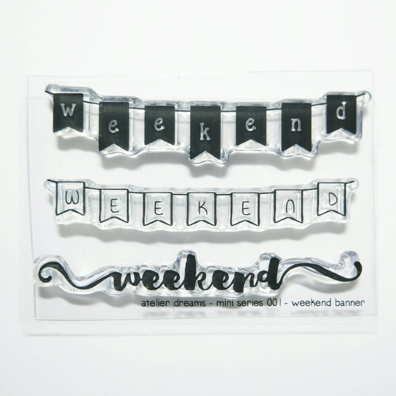 ADM-010 WEEKEND BANNER Mini Planner Stamps photopolymer Clear Stamps ...
