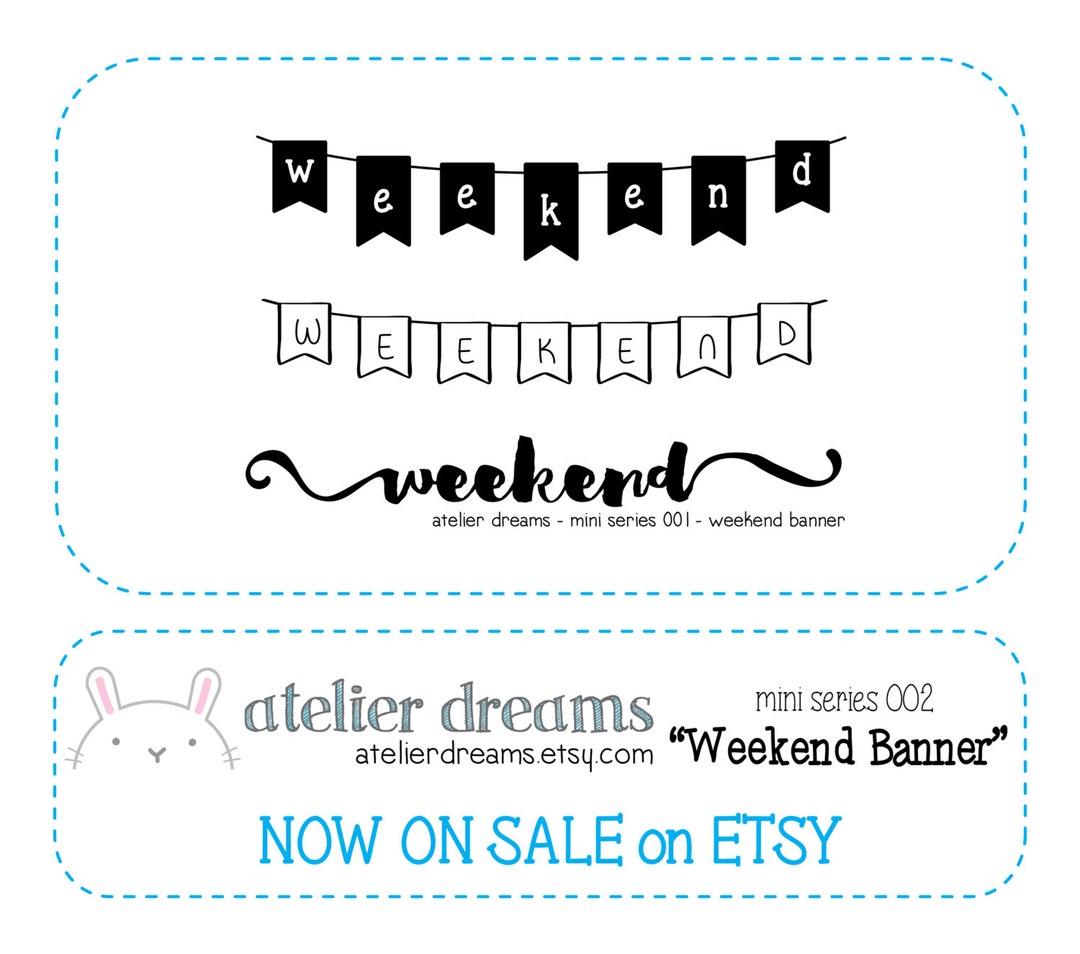 ADM-010 WEEKEND BANNER - Mini - Planner Stamps (photopolymer Clear ...