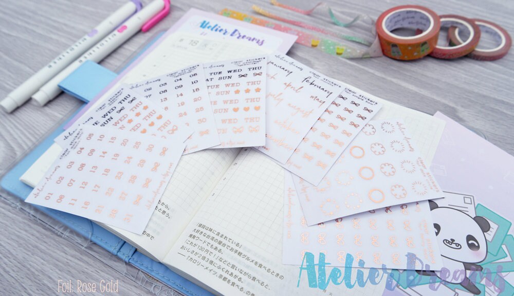 Foil CLEAR STICKERS Bundle fechas semanal pegatina de | Etsy España