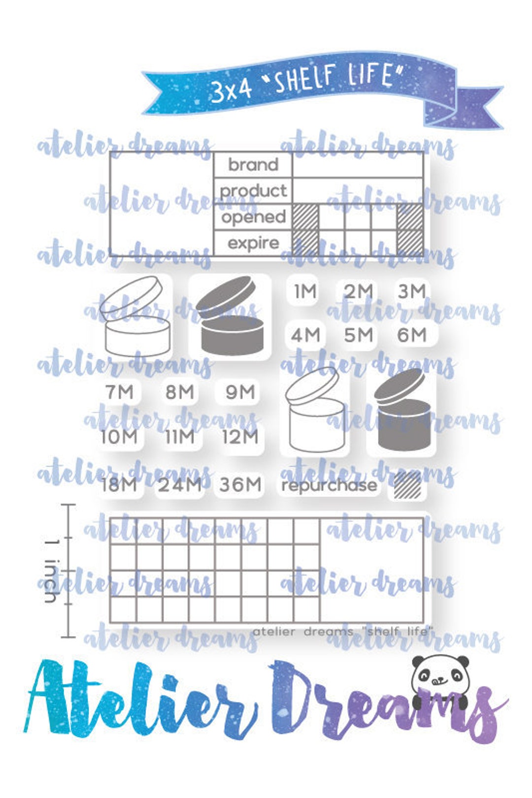 ADG-048 SHELF LIFE - 3x4 - Planner Stamps (photopolymer Clear Stamps ...