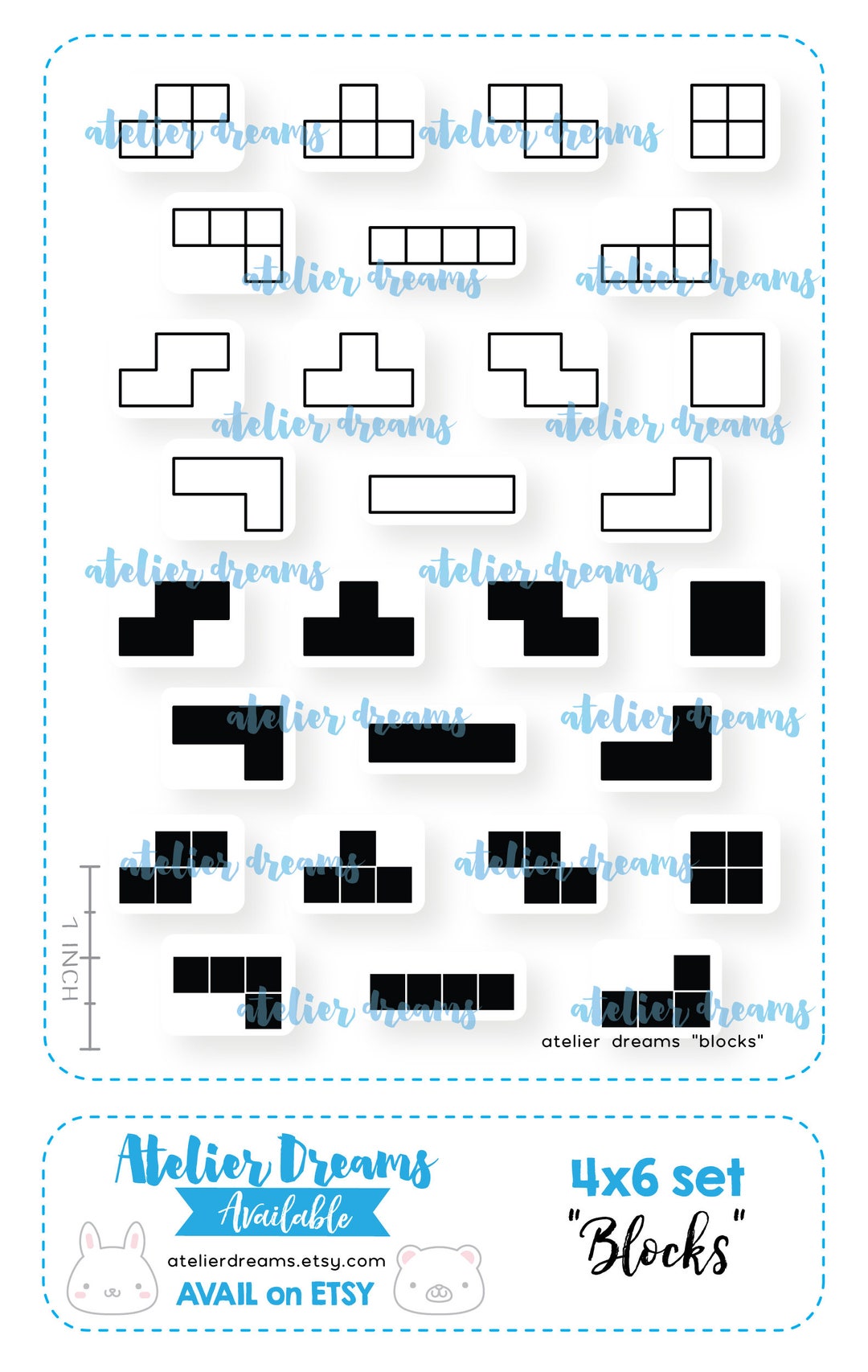 Retiring AD-063 BLOCKS - Planner Stamps (photopolymer Clear Stamps) - Etsy