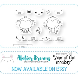 ADM-001 Year of the MONKEY Mini Planner Stamps photopolymer Clear ...